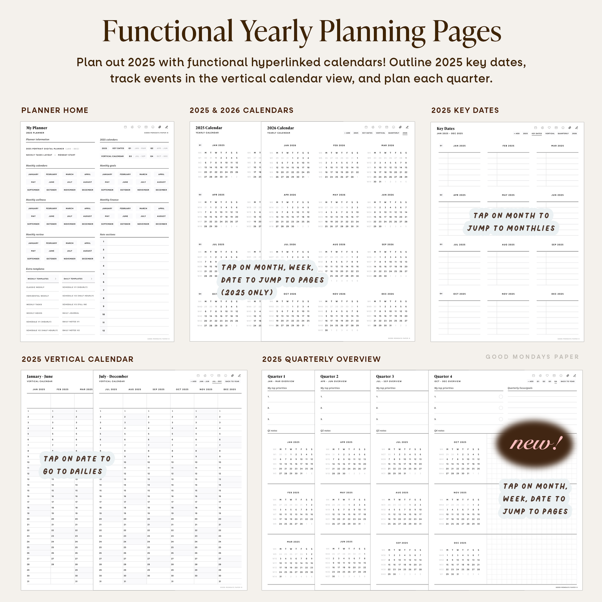 2025 Portrait Digital Planner – Good Mondays Paper
