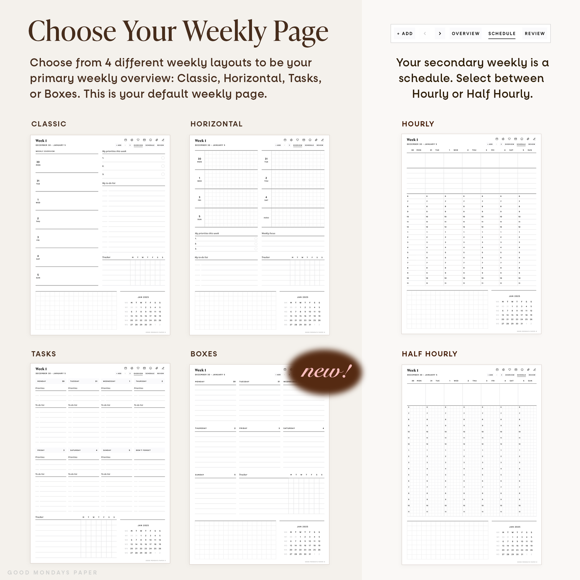 2025 Portrait Digital Planner – Good Mondays Paper