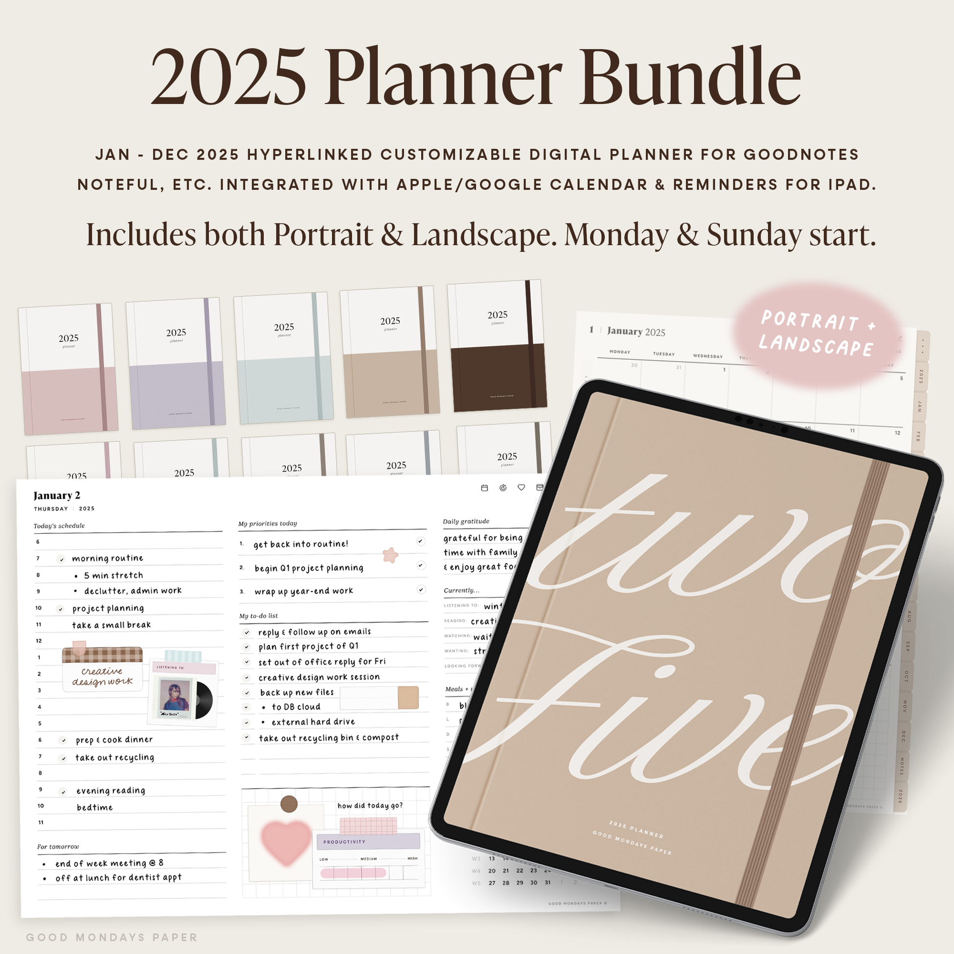 2025 Digital Planner Bundle – Good Mondays Paper