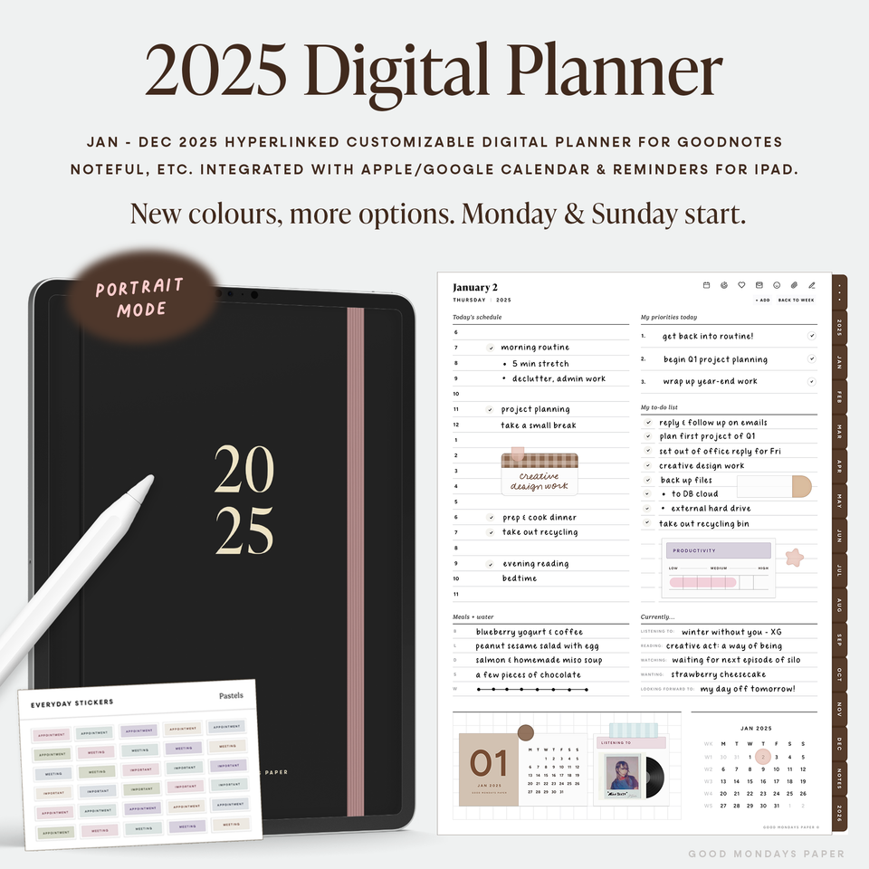 2025 Digital Planners – Good Mondays Paper