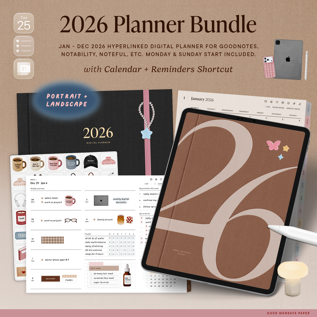 2026 Digital Planner Bundle – Good Mondays Paper