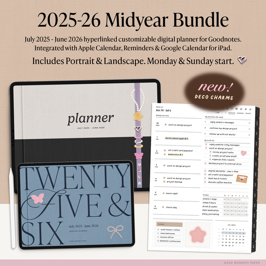 2025-26 Midyear Digital Planner Bundle – Good Mondays Paper