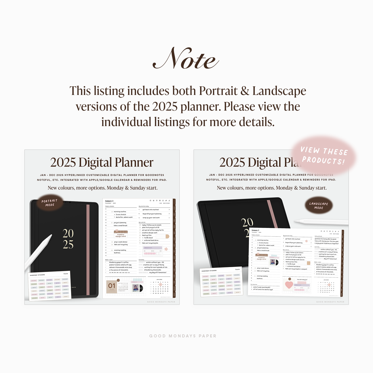 2025 Digital Planner Bundle – Good Mondays Paper