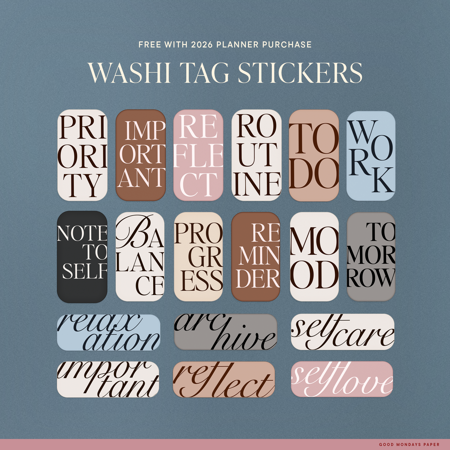 Digital Washi Tag Stickers – Good Mondays Paper